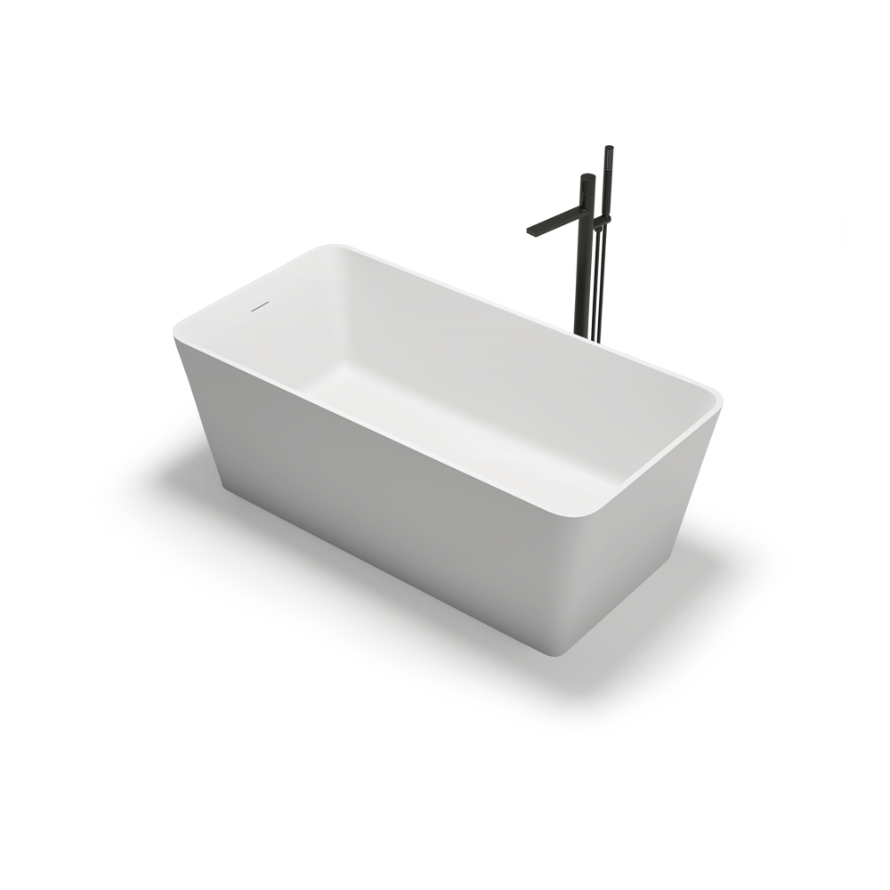 KT-8202 Stone Resin Freestanding Rectangular Soaking Tub