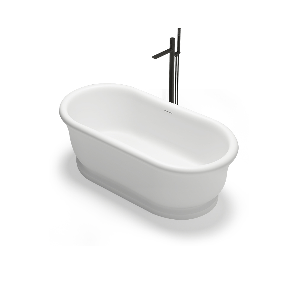 KT-8208 Classical Resin Stone Bathtub Capsule Shape with Curved Edge