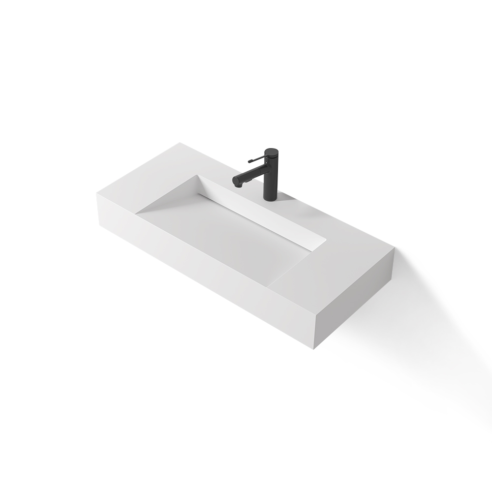 KT-W910 Single Bowl Solid Surface Ramp Basin Wall Mount Sink