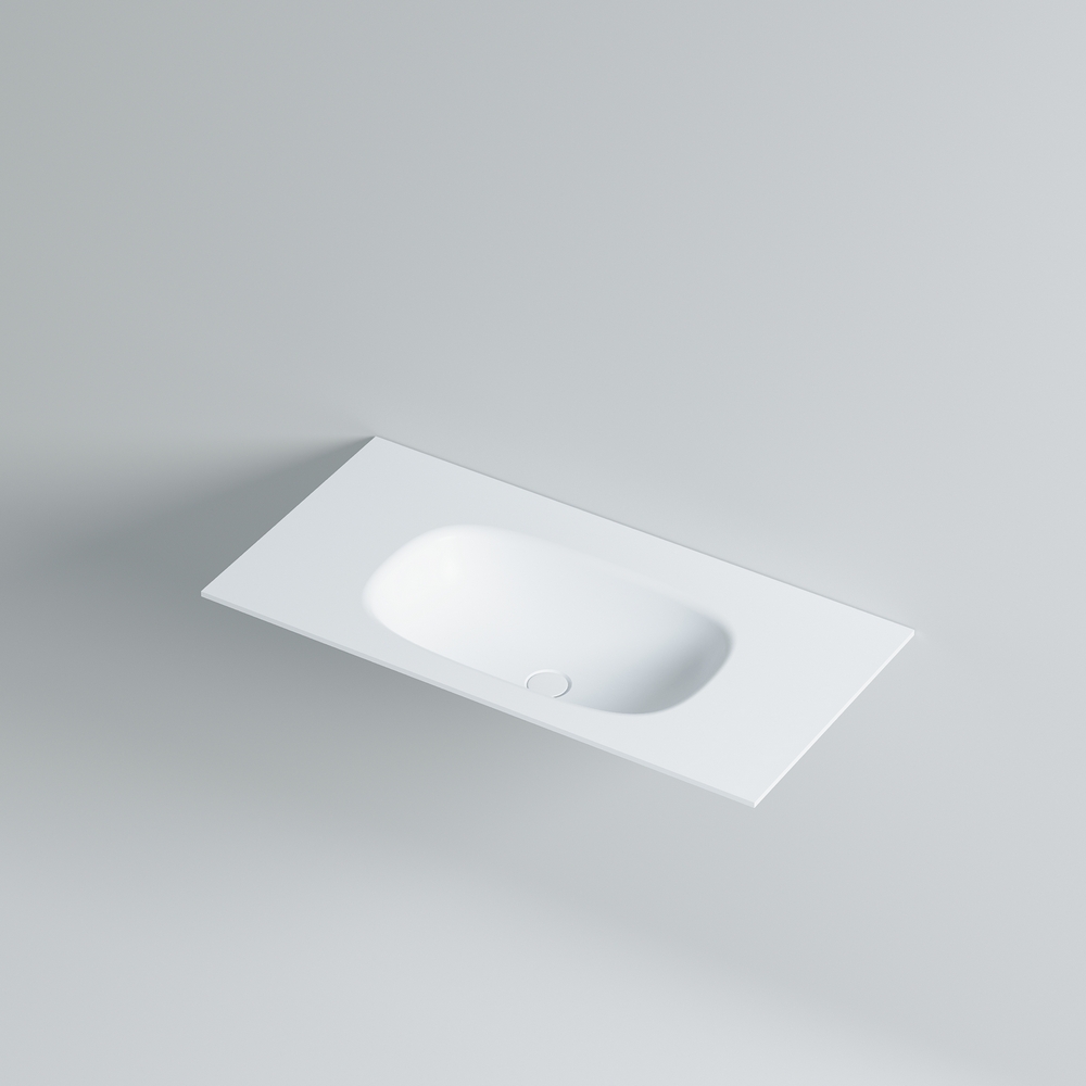 2272 Minimalist Textured Solid Surface Integrated Wash Basin