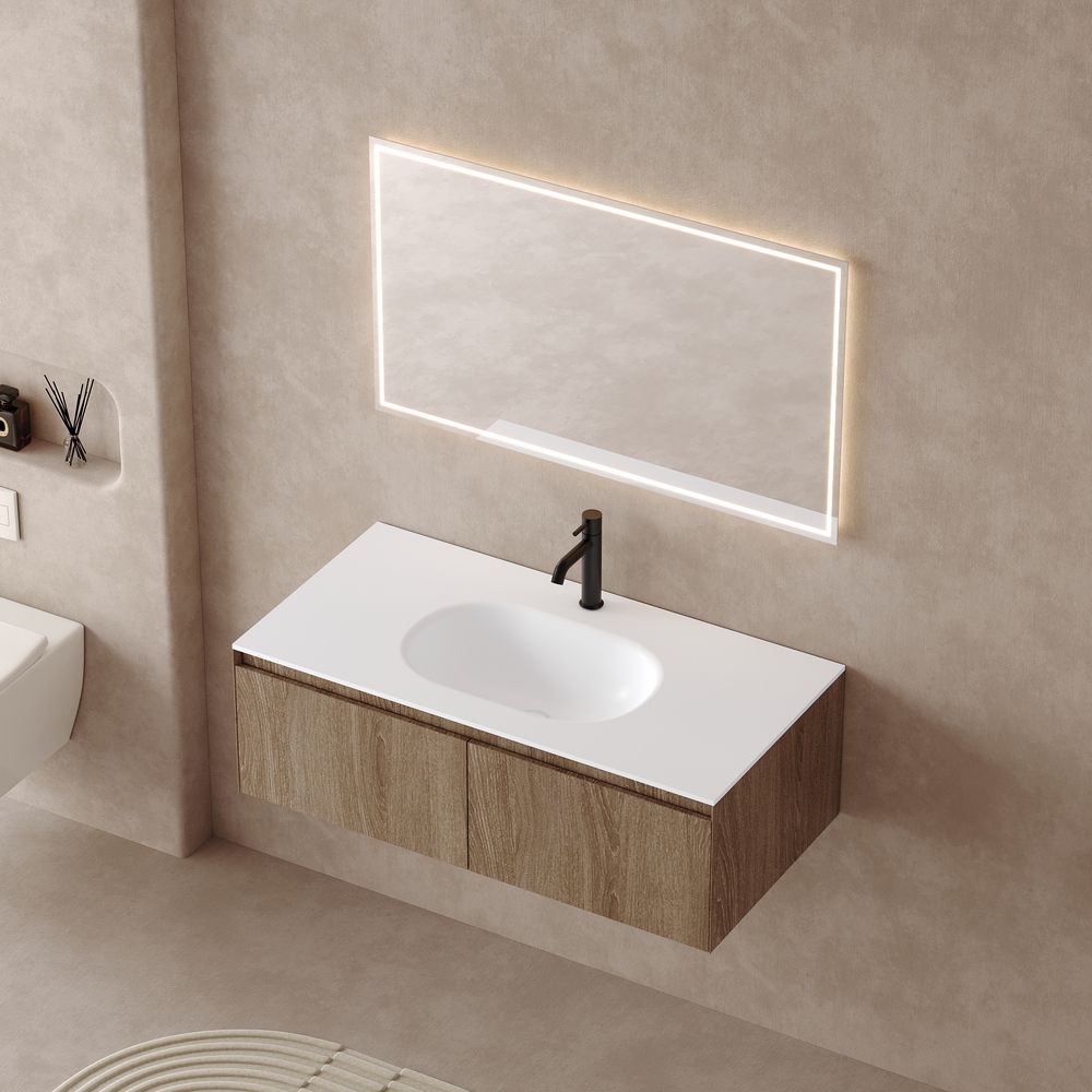 Durable Elegance | Solid Surface Integrated Wash Basin for Timeless ...