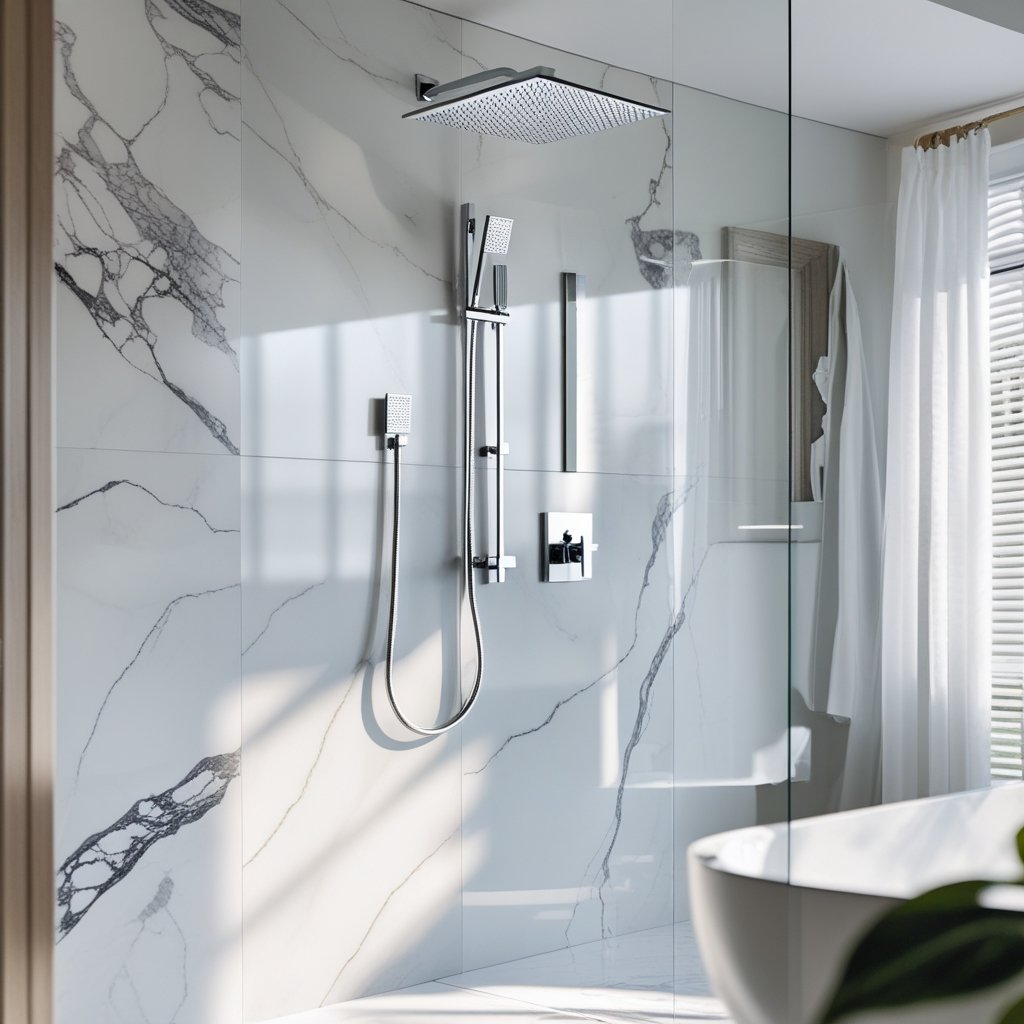 Enjoy a Low-Maintenance Bathroom with Solid Surface Shower Wall Panels ...