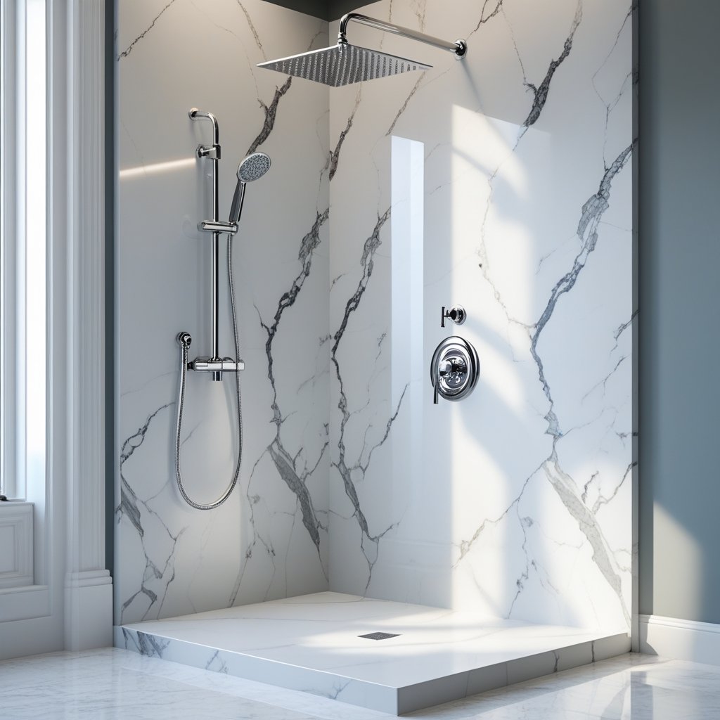 Brighten Your Bathroom with Solid Surface Shower Wall Panels: Seamless ...