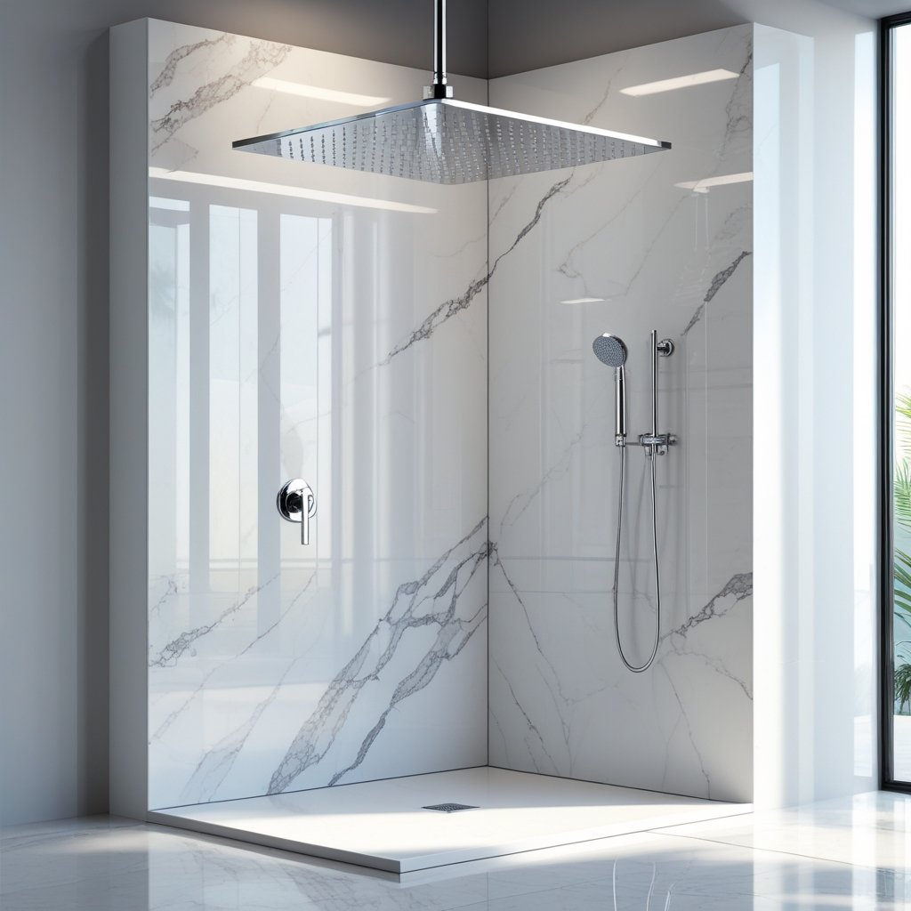 Stylish and Practical Solid Surface Shower Walls for Modern Bathrooms