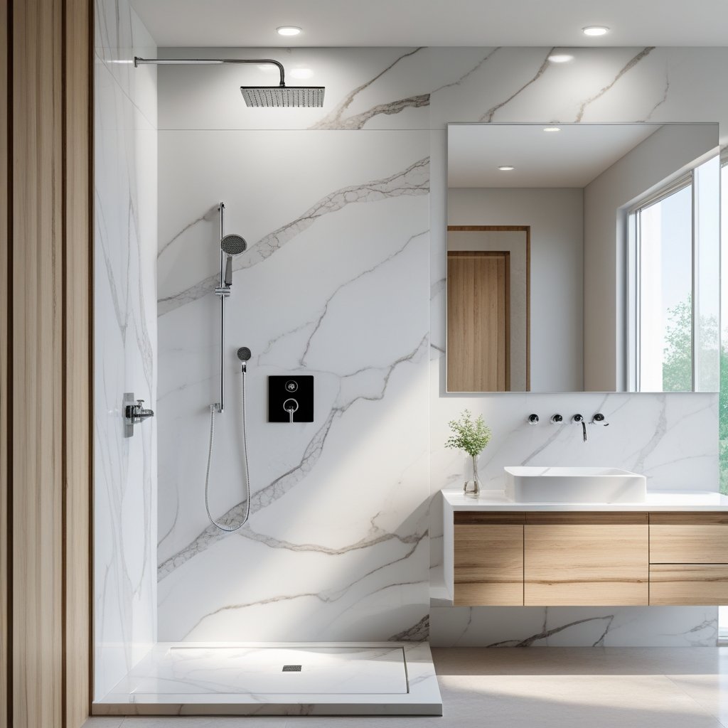Bathroom Makeover Made Easy with Solid Surface Shower Wall Panels