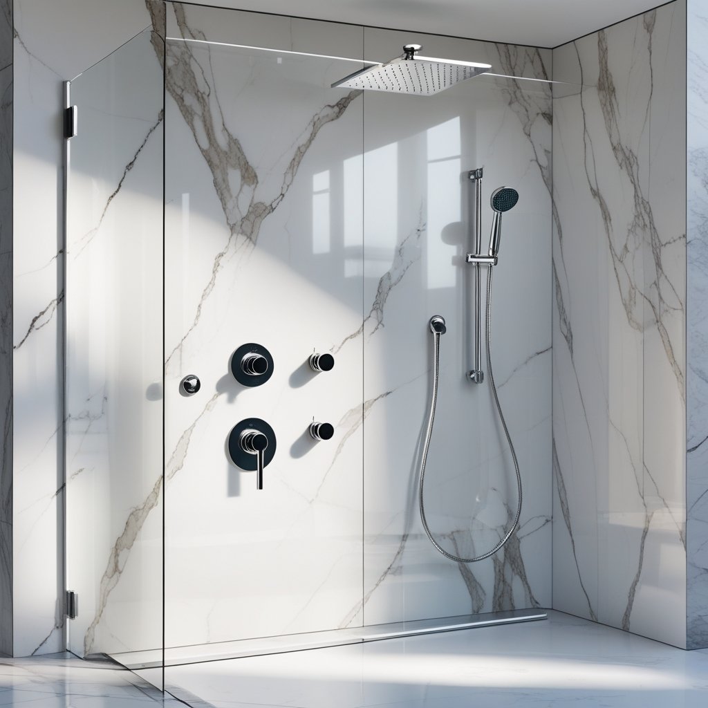 Stylish and Practical Solid Surface Shower Wall Panels for Modern Bathrooms
