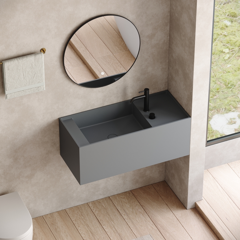 KT-6507 Minimalist Solid Surface Wall-Mounted Wash Basin