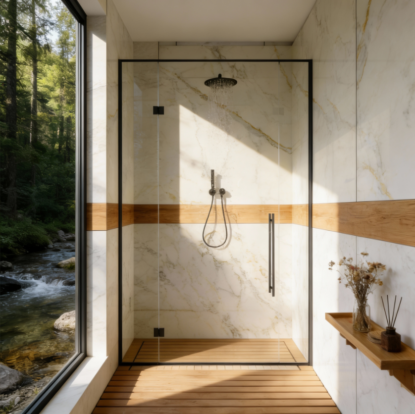 Shower Enclosure Engineered Stone Wall Panels – Engineered Stone Shower ...