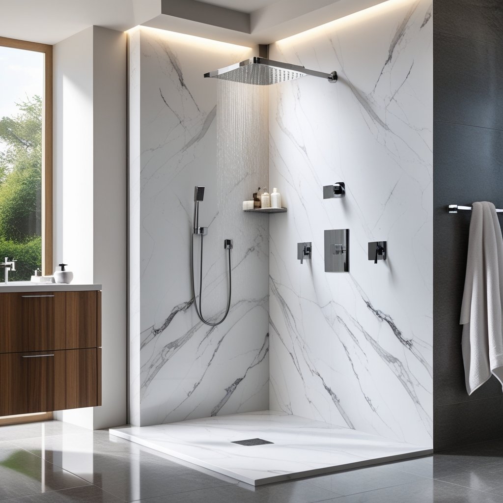 engineered stone shower wall panels: Design Know-How That Cuts ...