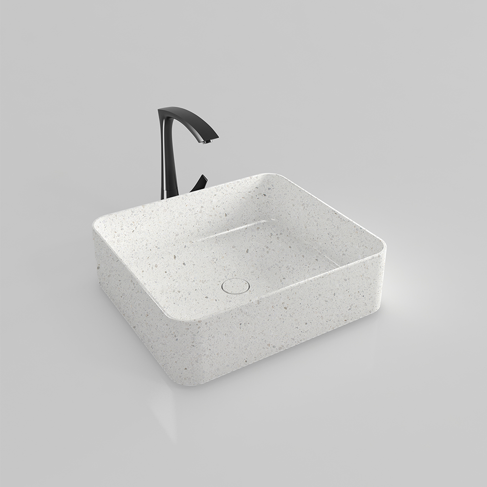 KTX001 Above Counter Basin Rectangular Terrazzo Bathroom Sink